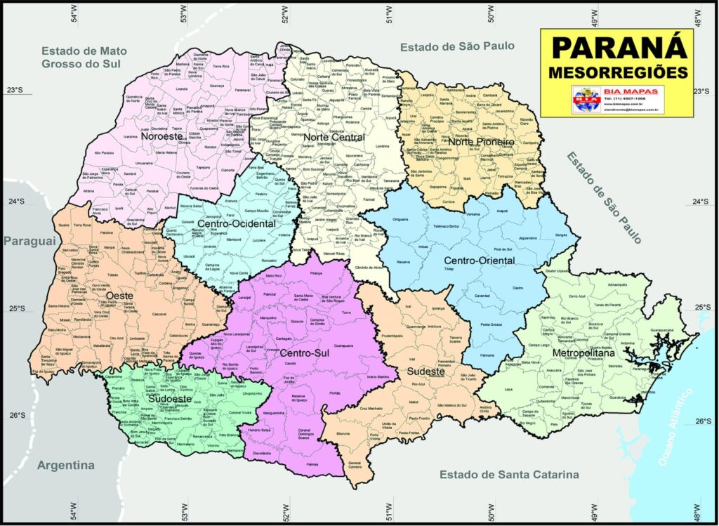 Paraná Mesorregiões • Bia Mapas